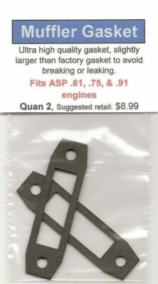 ASP .61, .75, & .91 Exhaust/Muffler Gasket 2 Pack NIP | eBay
