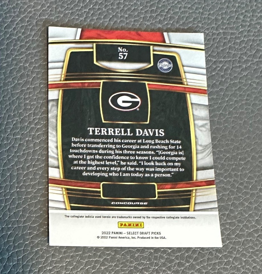 Terrell Davis 2022 Panini Select Draft Picks Blue Concourse #57 | eBay