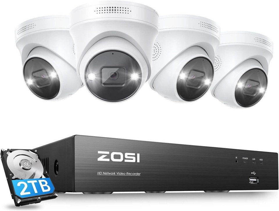 ZOSI IP66 8CH NVR 5MP PoE Security Camera System Home CCTV Surveillance 2T | eBay