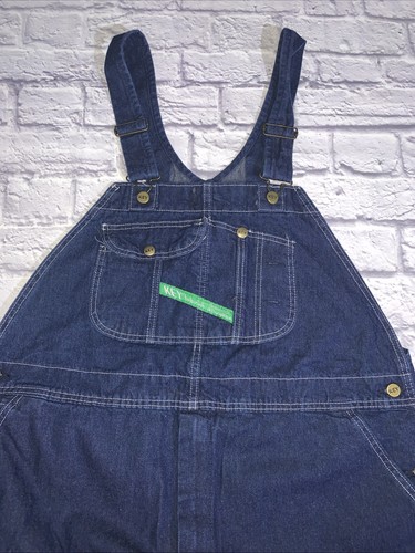 KEY Imperial Bib Overalls Men's 44x32 Zip Fly 100% Cotton Blue Denim | eBay