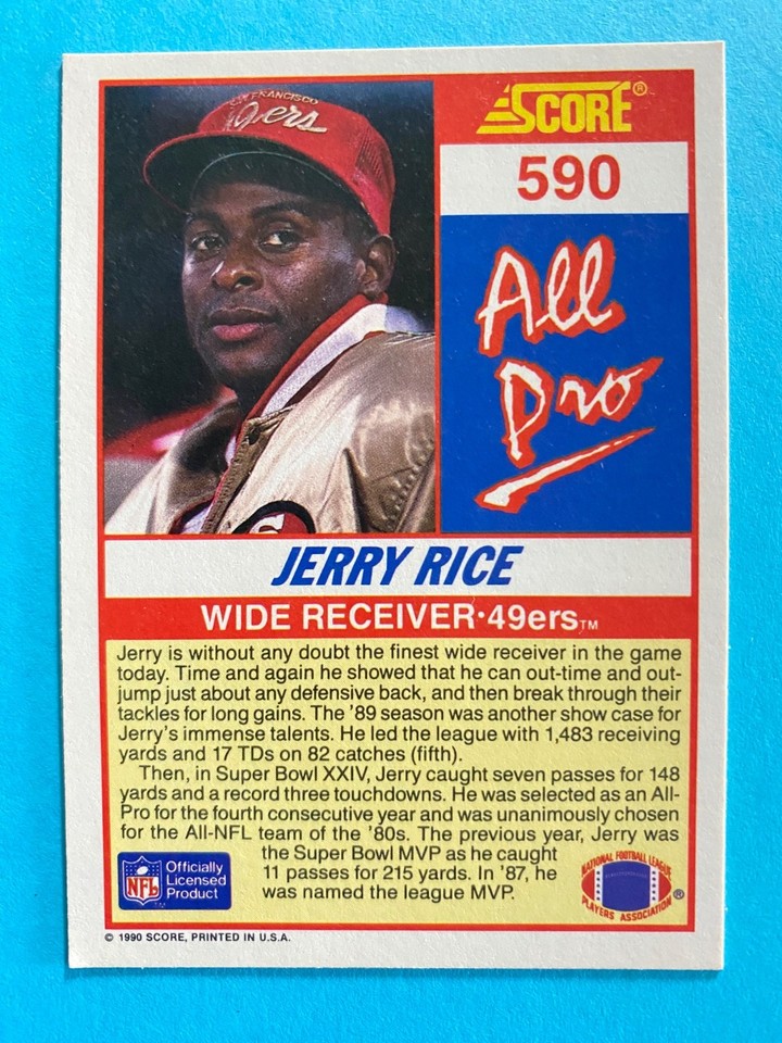 Jerry Rice 1990 San Francisco 49ers Score All Pro Card #590 | eBay