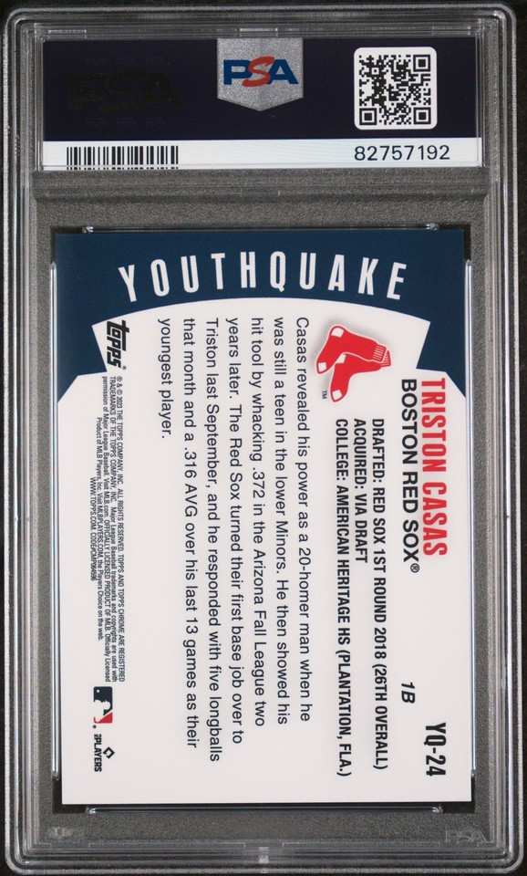 2023 Topps Chrome Youthquake Triston Casas Green Refractor /99 #YQ24 ...