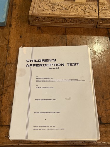 Children's Apperception Test 10 Animal Figure Cards & Manual Vintage ...