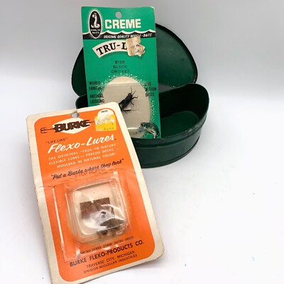 VTG Fishing Bait Box Ventilated Green Enamel Metal Belt-on Mount Worm ...