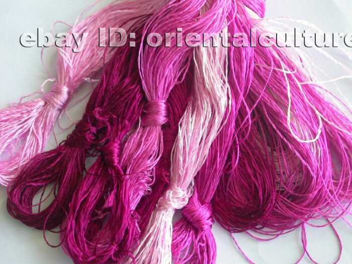 Chinese 100%real natural mulberry silk,hand-dyed embroidery silk floss ...