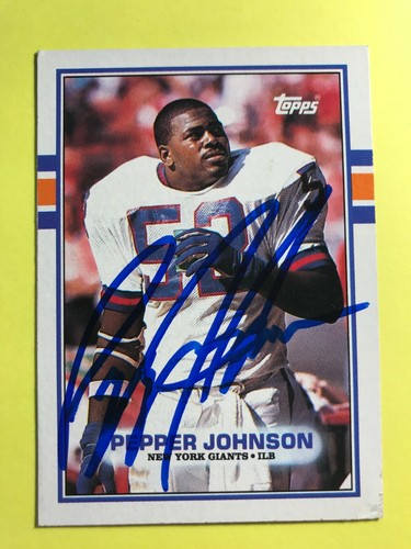 SIGNED PEPPER JOHNSON 1989 TOPPS FOOTBALL CARD AUTOGRAPH GIANTS | eBay