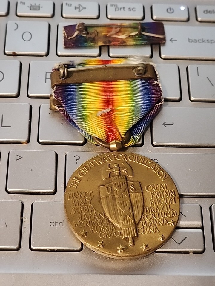 WW1 VICTORY MEDAL WITH TRANSPORT CLASP + RIBBON SEE STORE WW1--WW2 ...