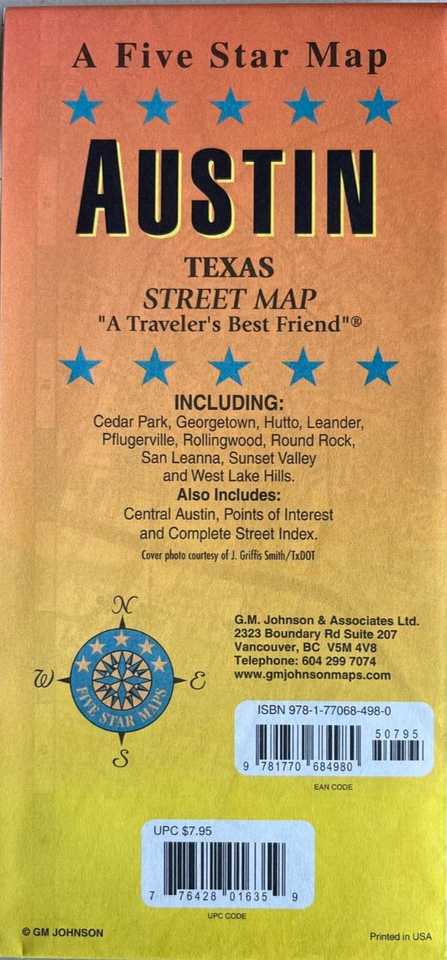 New AUSTIN TEXAS ROAD MAP TX Street/Highway AAA/GMJ/GM JOHNSON 2021 ...