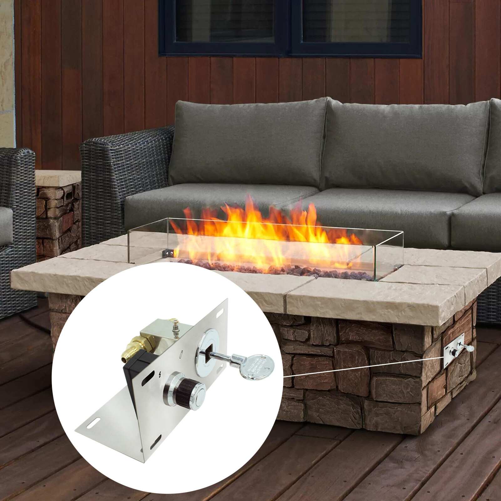 Drop-in Propane Fire Pit Kit 36X12 In Gas Fireplace Burner Stainless ...