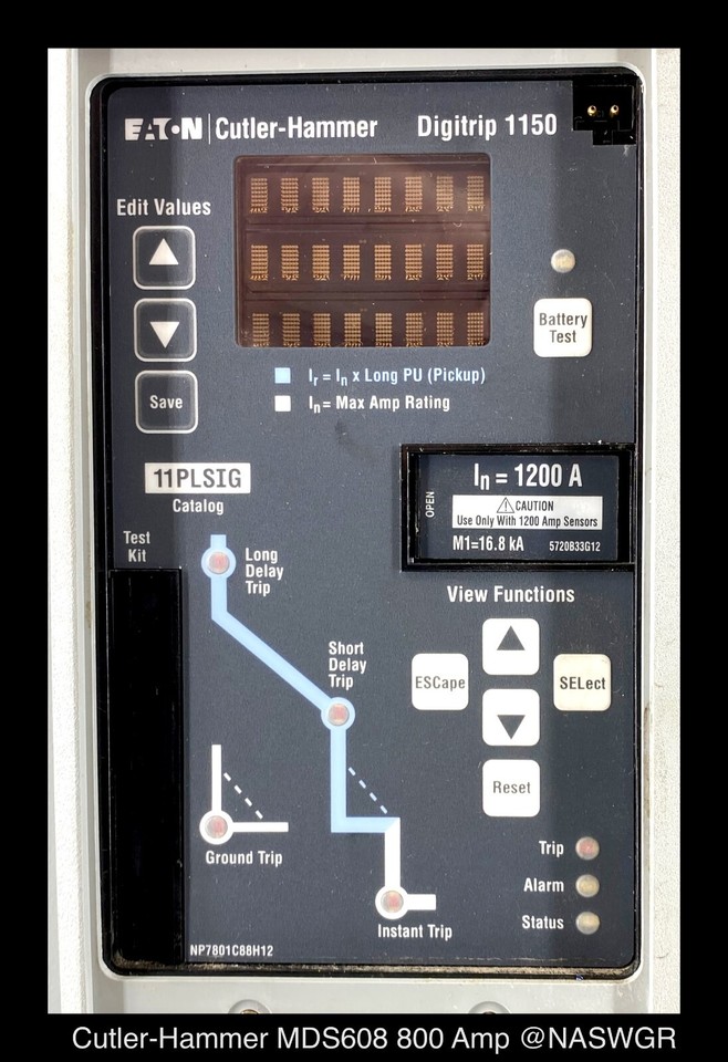Cutler Hammer Magnum DS MDS608 Breaker (M/O,D/O) ~ 800 Amp - Tested/1Yr ...