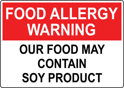 FOOD ALLERGY WARNING OUR FOOD MAY CONTAIN | Laminated Vinyl Decal ...