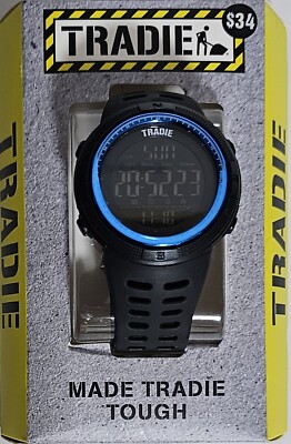 Tradie Men's Digital Watch - Black & Blue | eBay Australia