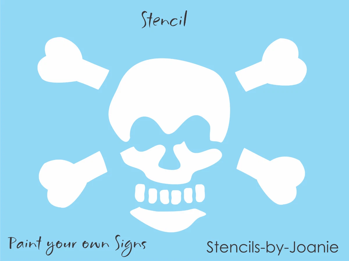 Skull And Crossbones Poison Stencil