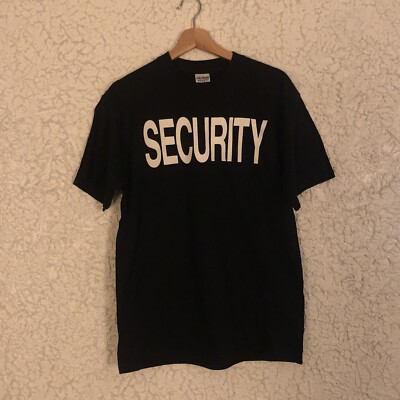 Black SECURITY T-SHIRT Event Bouncer Staff Guard Shirt Tee Small up to ...