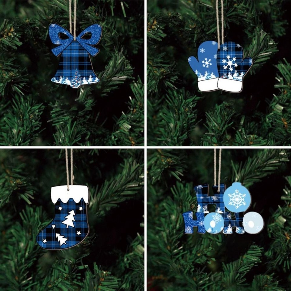 24pcs/set Cartoon Christmas Tree Haning Pendant Elk Snowman Ornaments ...