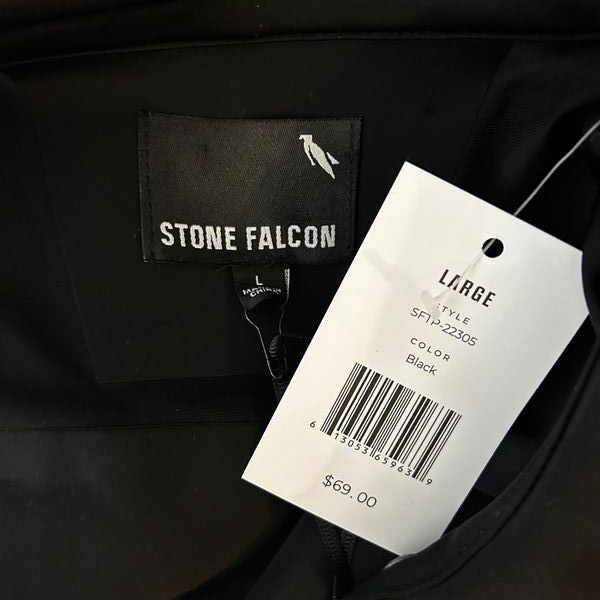 STONE FALCON Mens NEW Faux Leather Accent Short Sleeve Snap Shirt ...