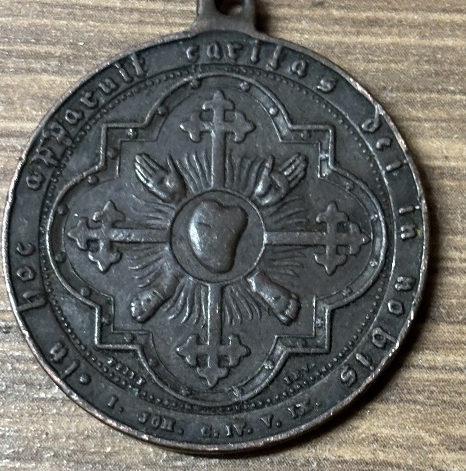 vintage antique Devotional Jesus Religious coin Medal Undated copper ...