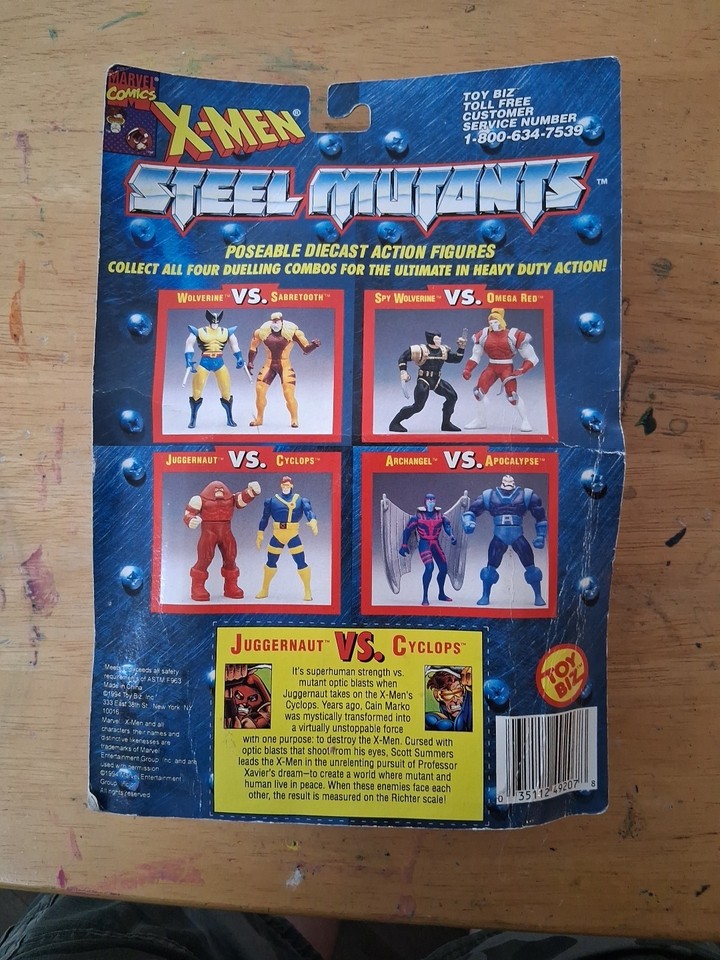 💫 Vintage 1994 Toy Biz Marvel X-Men Steel Mutants Cyclops Vs Juggernaut ...