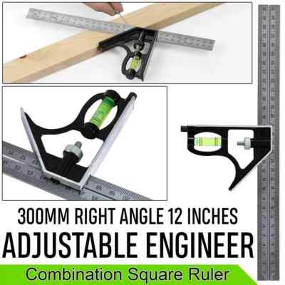 Combination Try Square 12 inch 300mm Adjustable Engineers Right Angle ...