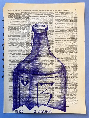 original ink drawing punk pop hard luck cartoon outsider art on ...