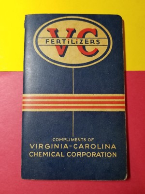 VINTAGE 1940's VC FERTILIZERS NOTEBOOK - VIRGINIA - CAROLINA CHEMICAL ...