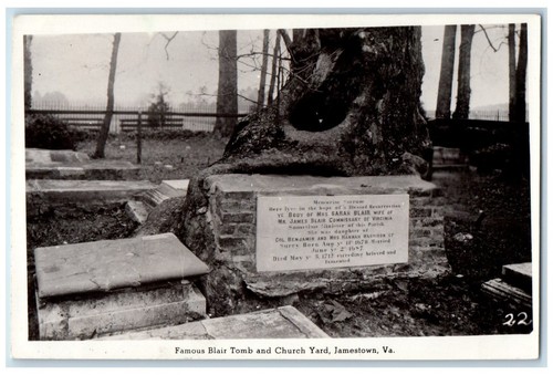 1955 Famous Blair Tomb And Church Yard Jamestown VA RPPC Photo Vintage ...