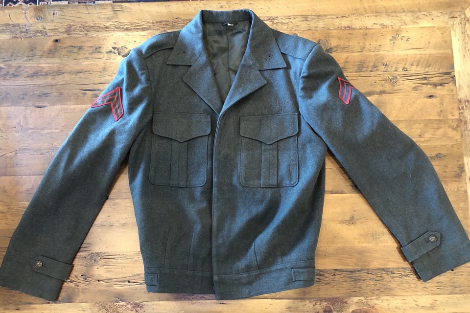 Vintage US Navy Surplus Mens Size 38 Green Wool Coat Jacket Embroidered ...