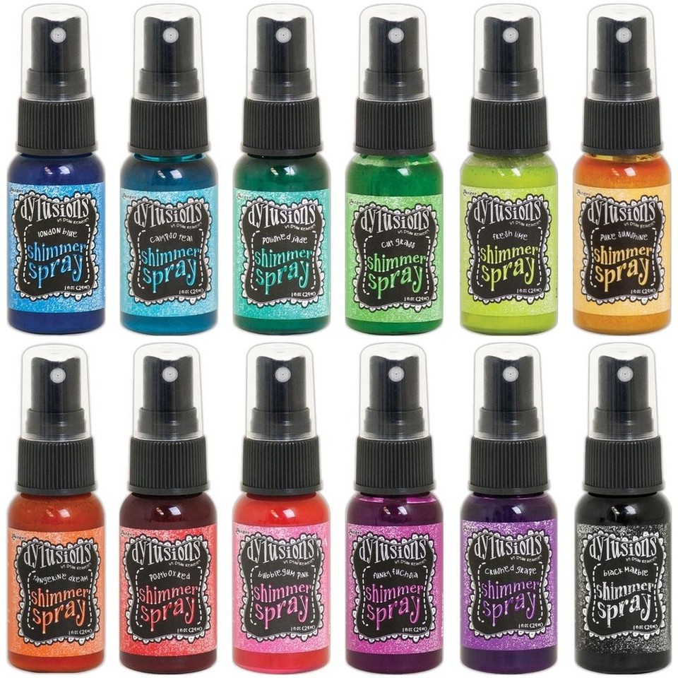 Dylusions Dyan Reaveley SHIMMER SPRAYS 1oz Bundle Set No.1 - 12 Colours ...