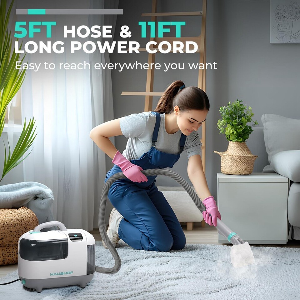 HAUSHOF Steam Portable Carpet Upholstery Cleaner Deep Couch Cleaner ...
