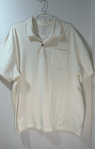 L.L. Bean men’s one pocket collared white short sleeve polo size XXL ...