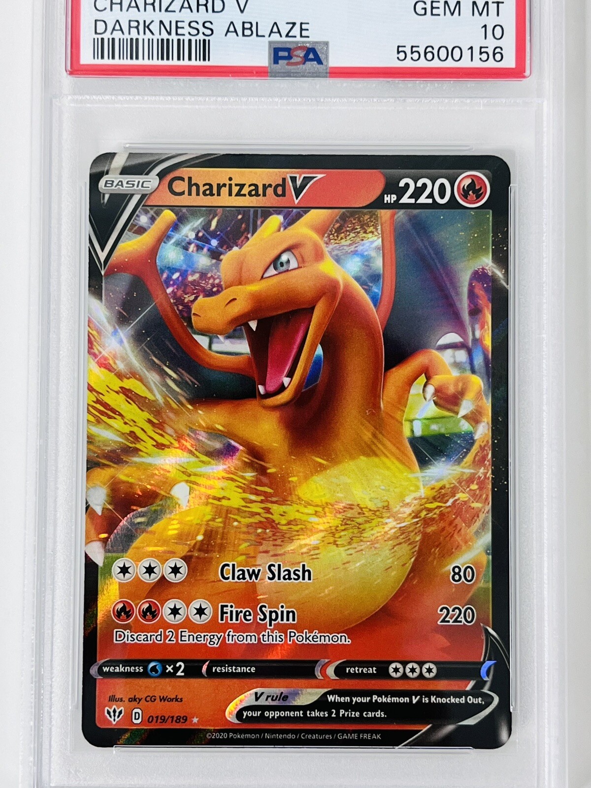 Pokémon TCG Charizard V Darkness Ablaze 019/189 Holo Ultra Rare for ...