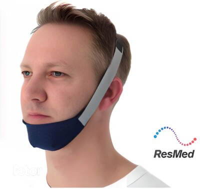 ResMed CPAP Chin Strap Restraint. Sleep Apnea Stop Snoring w/ Nasal ...