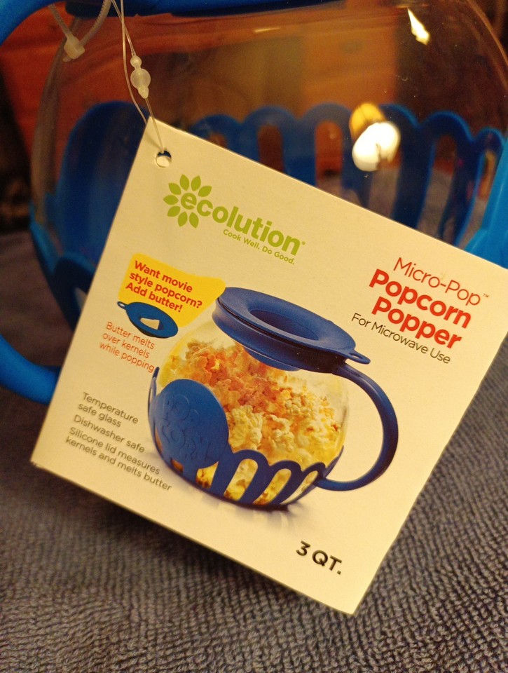 New Ecolution Brand - Micro-Pop 3 Quart Microwave Popcorn Popper - Blue ...