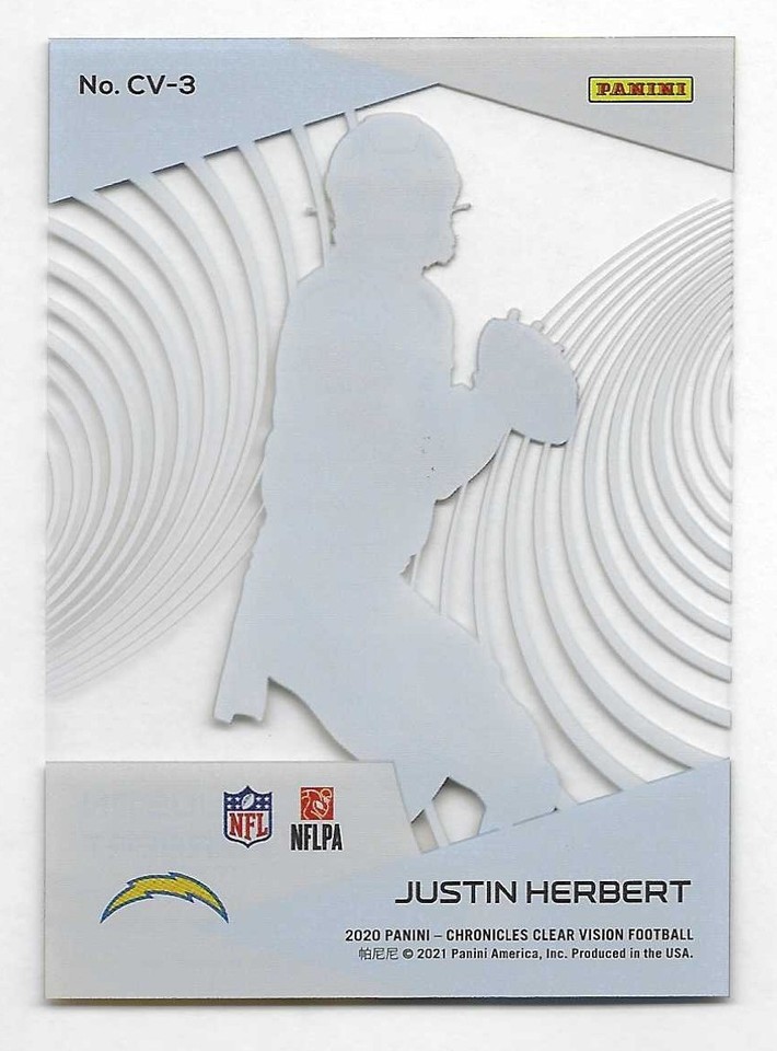 2020 Clear Vision Justin Herbert RC-L.A. Chargers-near mint or better ...
