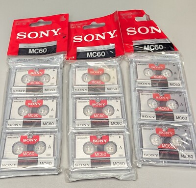 SET OF 3- [NEW] 3 Pack Sony Microcassette Tapes 60 Minutes Recording MC ...