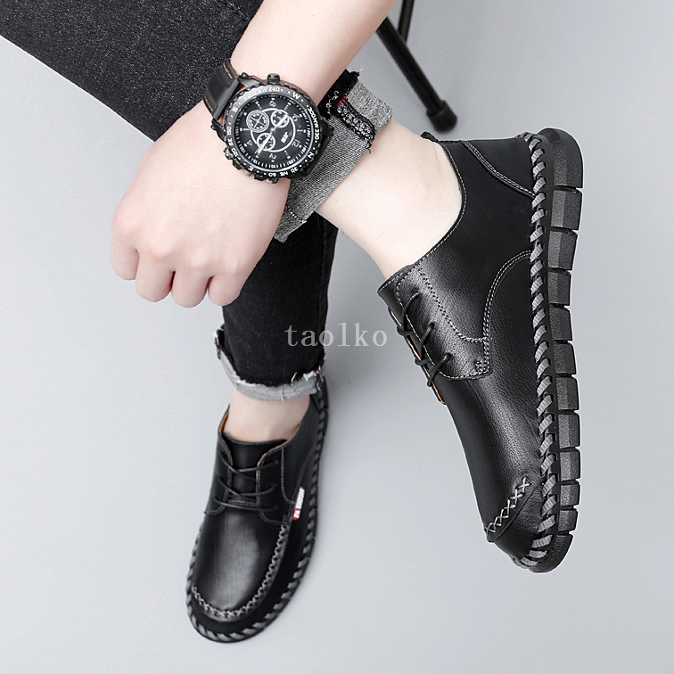 38-47 Driving Moccasin Lace Up Oxfords Flats Casual Faux Leather Men ...