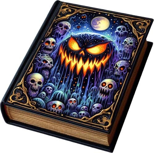 Colour Halloween Skull Book Wall Art Bedroom Nursery Decor Vinyl ...