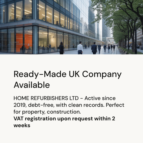 November 2019 Reg.UK Company for Sale HOME REFURBISHERS LTD Clean, VAT ...