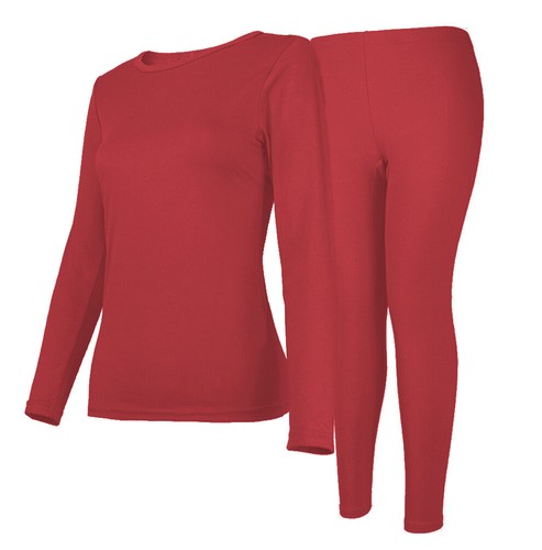 Womens Winter Ultra-Soft Fleece Lined Thermal Top & Bottom Underwear ...