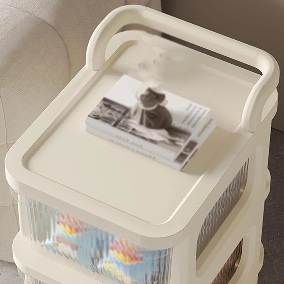 5 Tier Plastic Storage Drawers Trolley Cabinet with Wheels Home Office ...