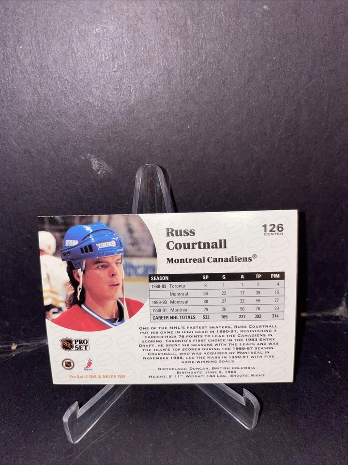 1991-92 Pro Set Canadiens Hockey Card #126 Russ Courtnall | eBay