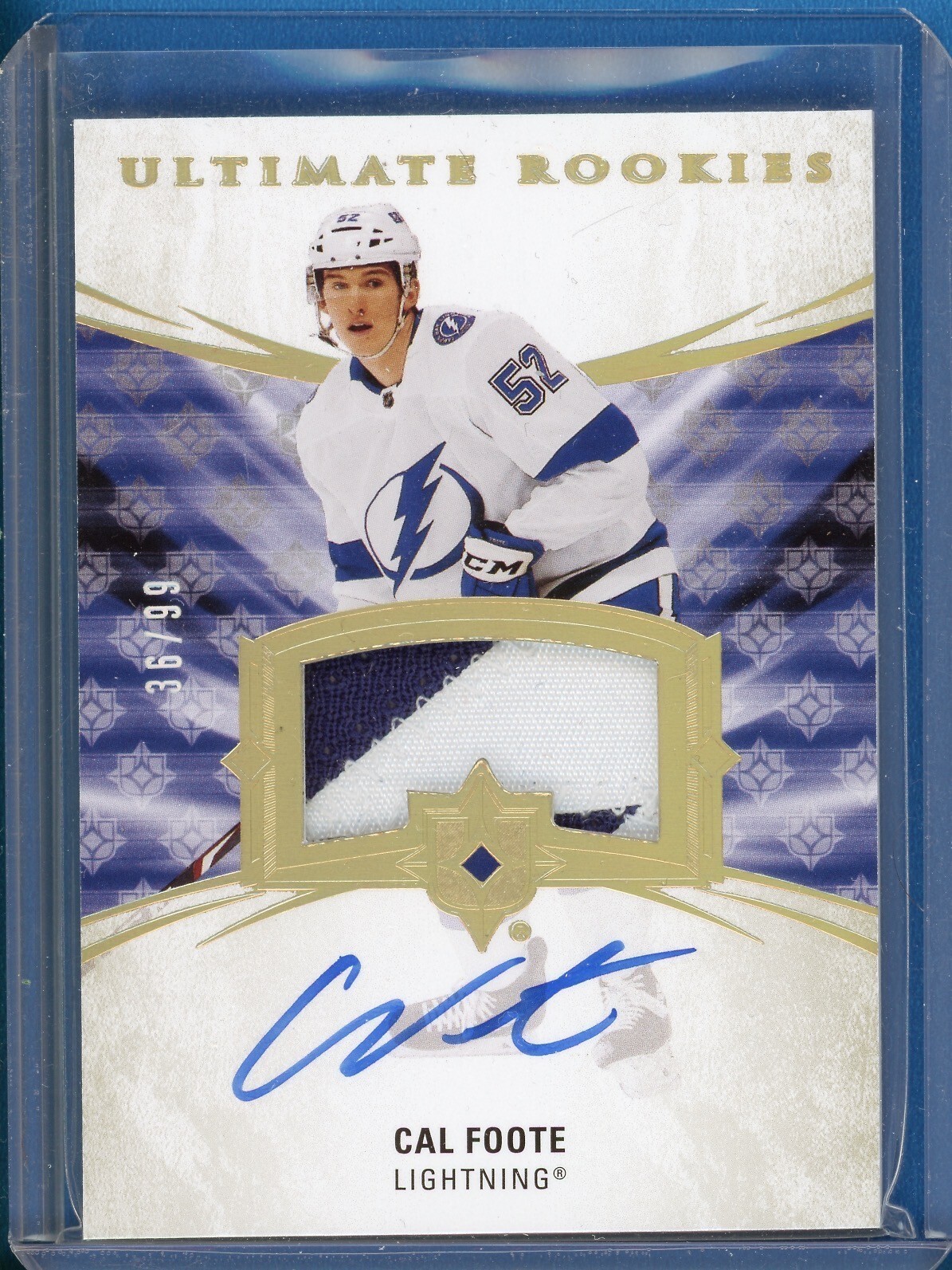 2020/21 UD ULTIMATE COLLECTION Cal Foote DEBUT PATCH AUTO ROOKIE RC /99 ...