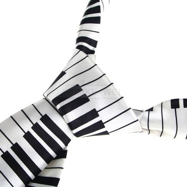 2x Black & White Piano Keyboard Keys Necktie Tie New | eBay