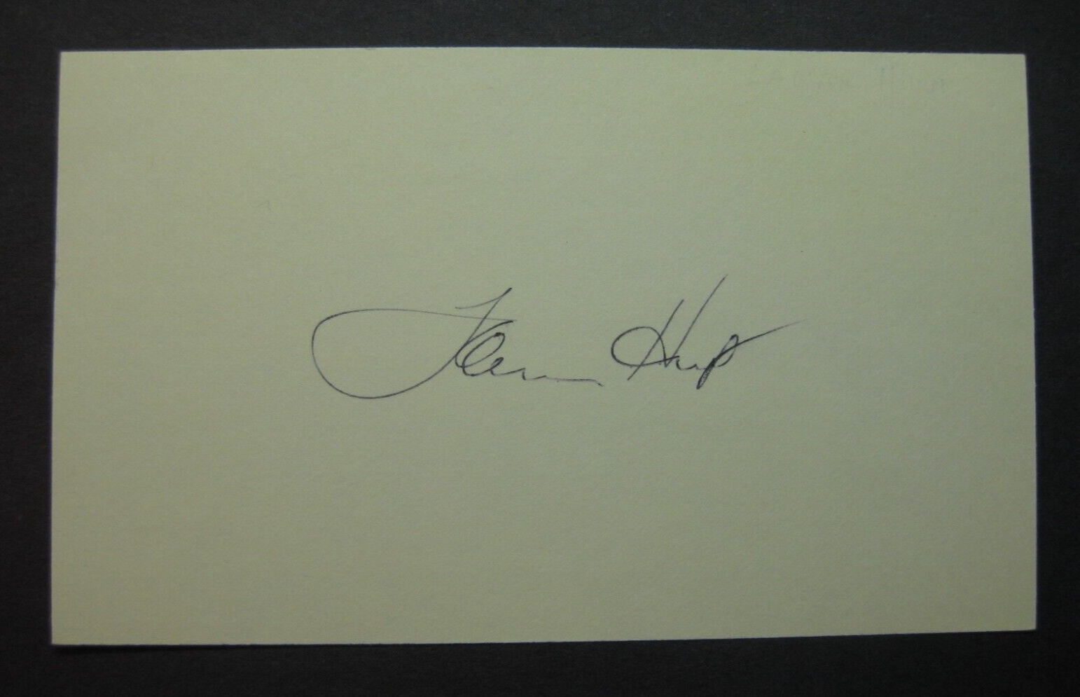 LAMAR HUNT signed 3x5 card autograph auto Kansas City Chiefs NFL AFL ...