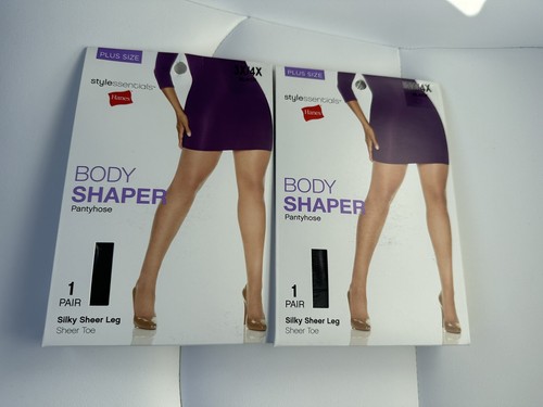 Lot 2 Hanes Size 3X-4X Stylessentials Body Shaper Pantyhose Silky Leg ...
