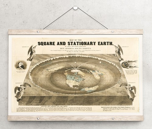 1893 Square and Stationary Earth - Orlando Ferguson Flat Earth Map Of ...