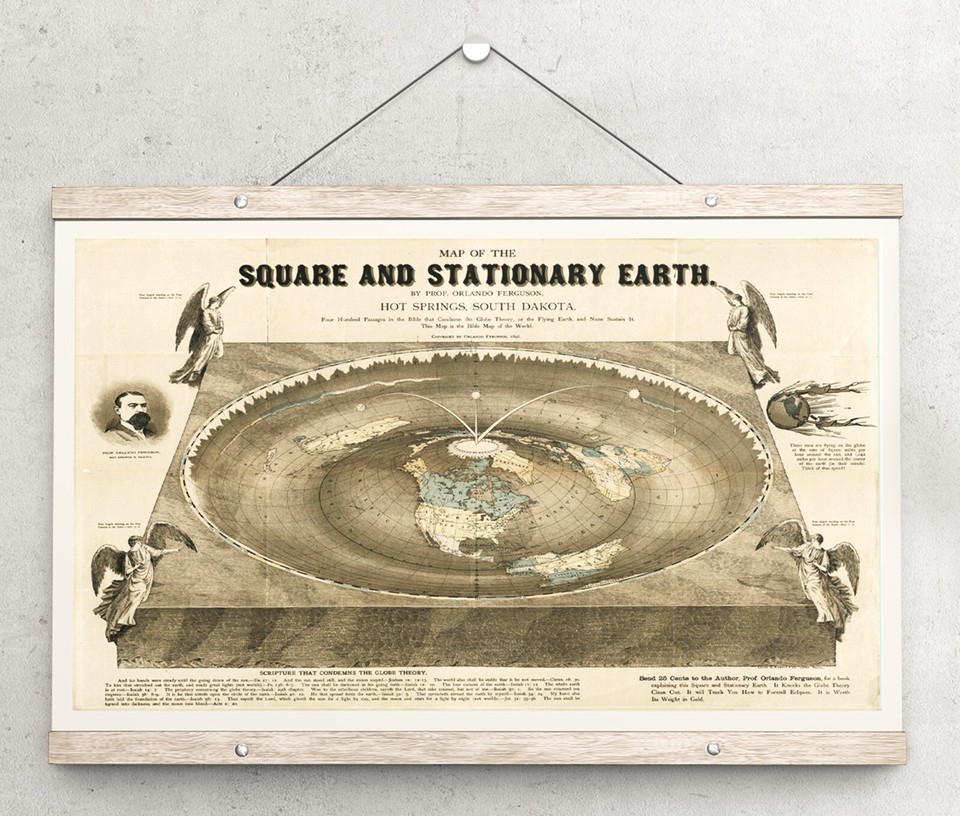 1893 Square and Stationary Earth - Orlando Ferguson Flat Earth Map Of ...