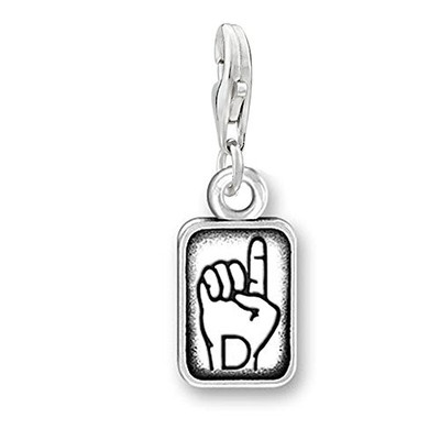 Sign Language Charm Pendant for Bracelets or Necklaces "D" | eBay