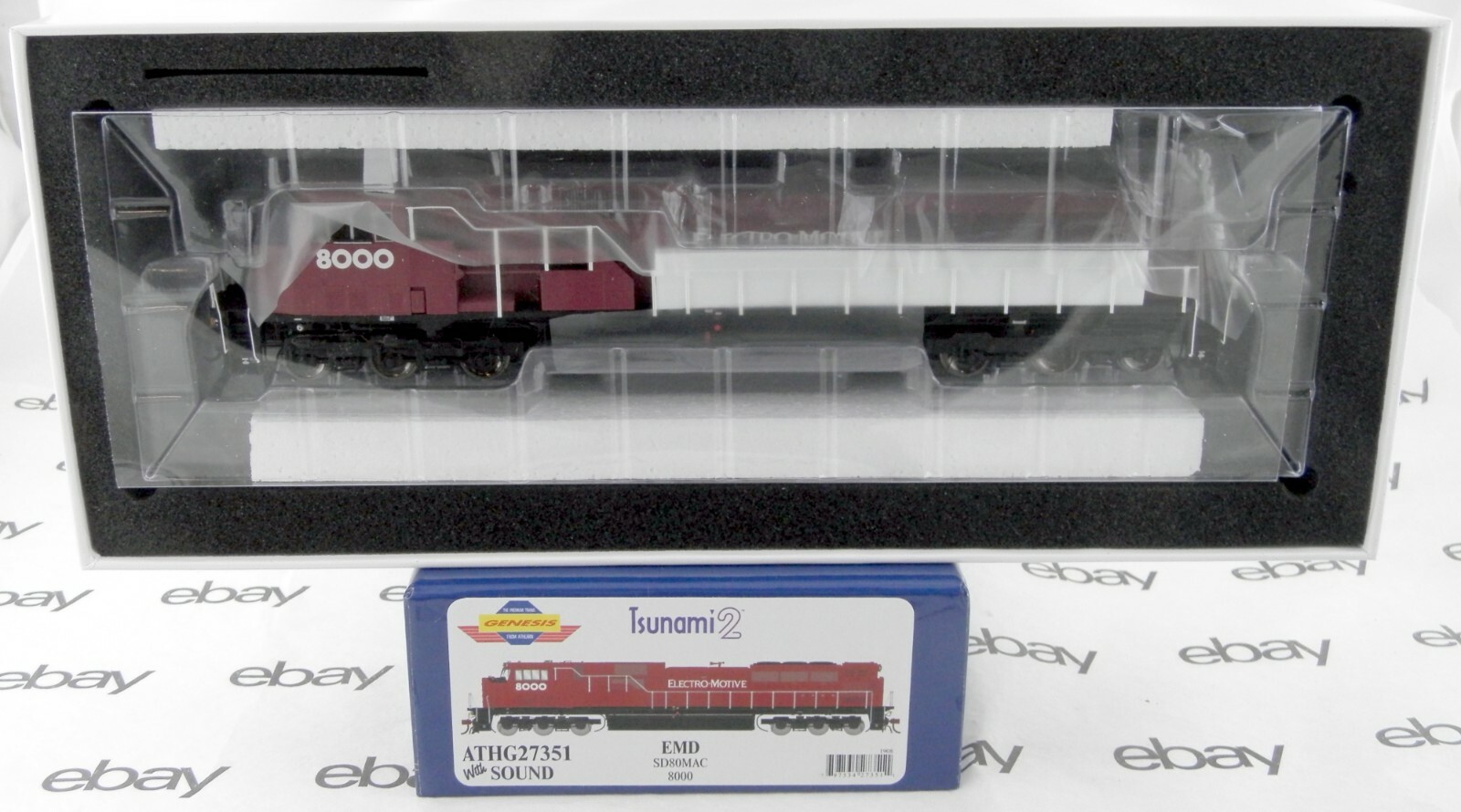 HO Scale SD80MAC Locomotive w/DCC & Sound - EMD #8000 - Athearn #27351 ...