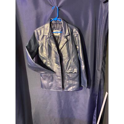 Men's A Collezioni Blue Faux Leather Jacket Made In Italy | eBay